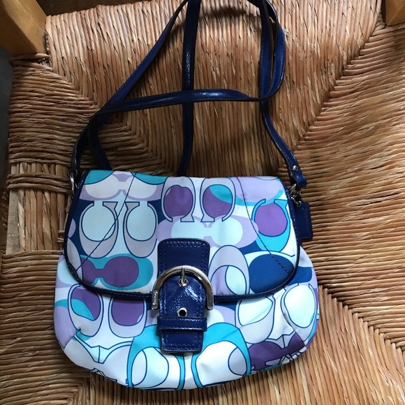 Coach | Bags | Coach Multicolor C Navy Crossbody | Poshmark